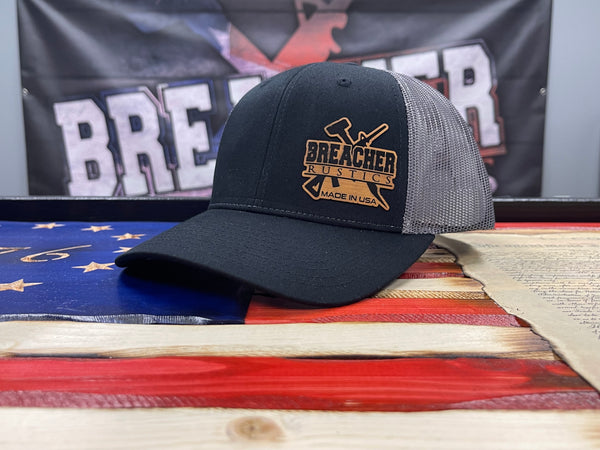 Black Breacher Hat with Leather Patch – Breacher Rustics- Stand For ...